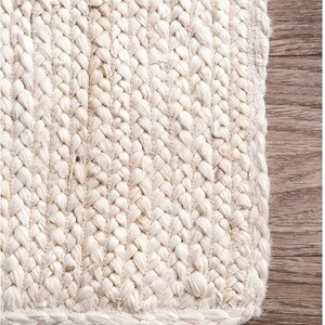 Natural White Boho Jute Rug, off White Jute Area Rug, Ivory Beige Rug ...