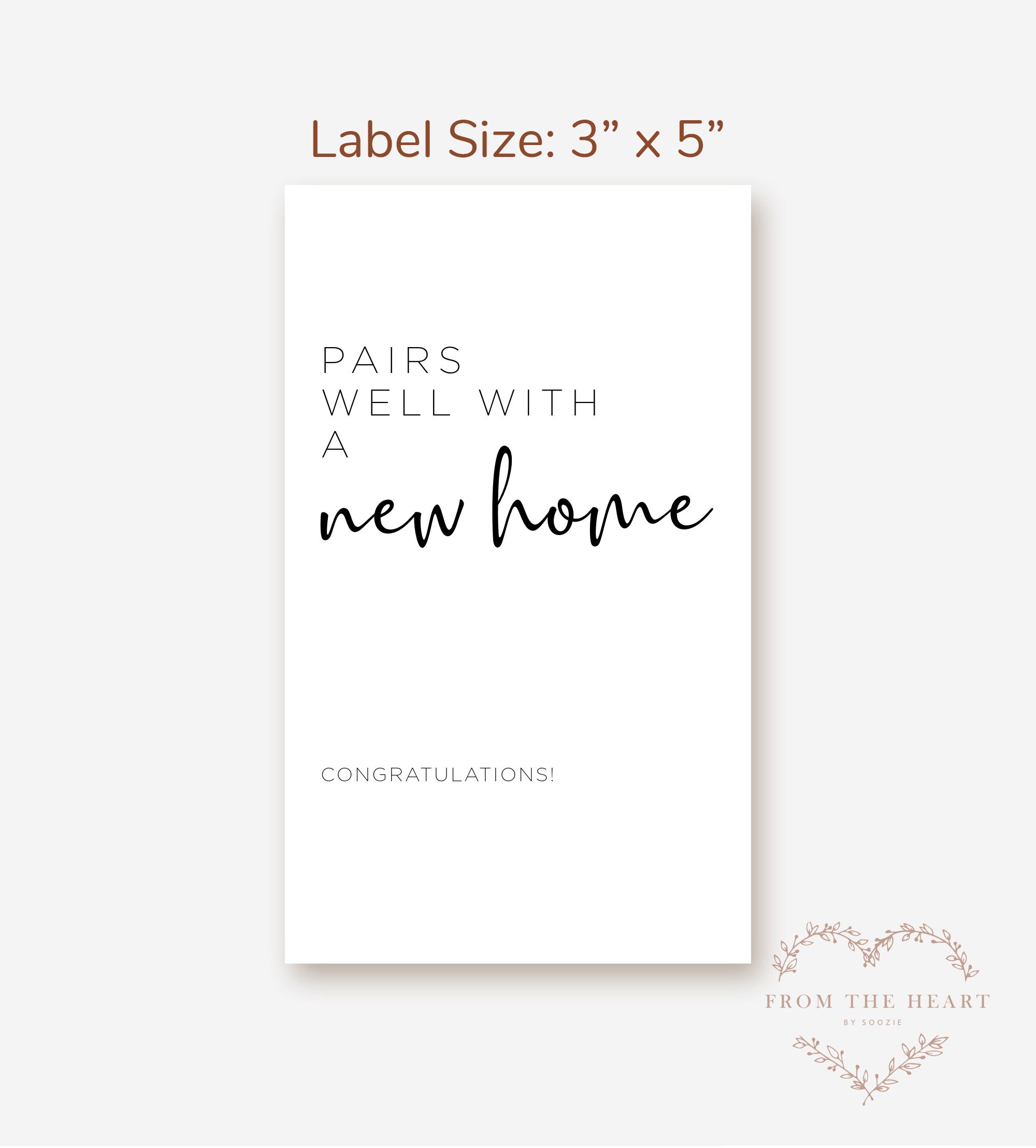 Printable New Home Wine Label Pairs Well With a New Home Housewarming ...