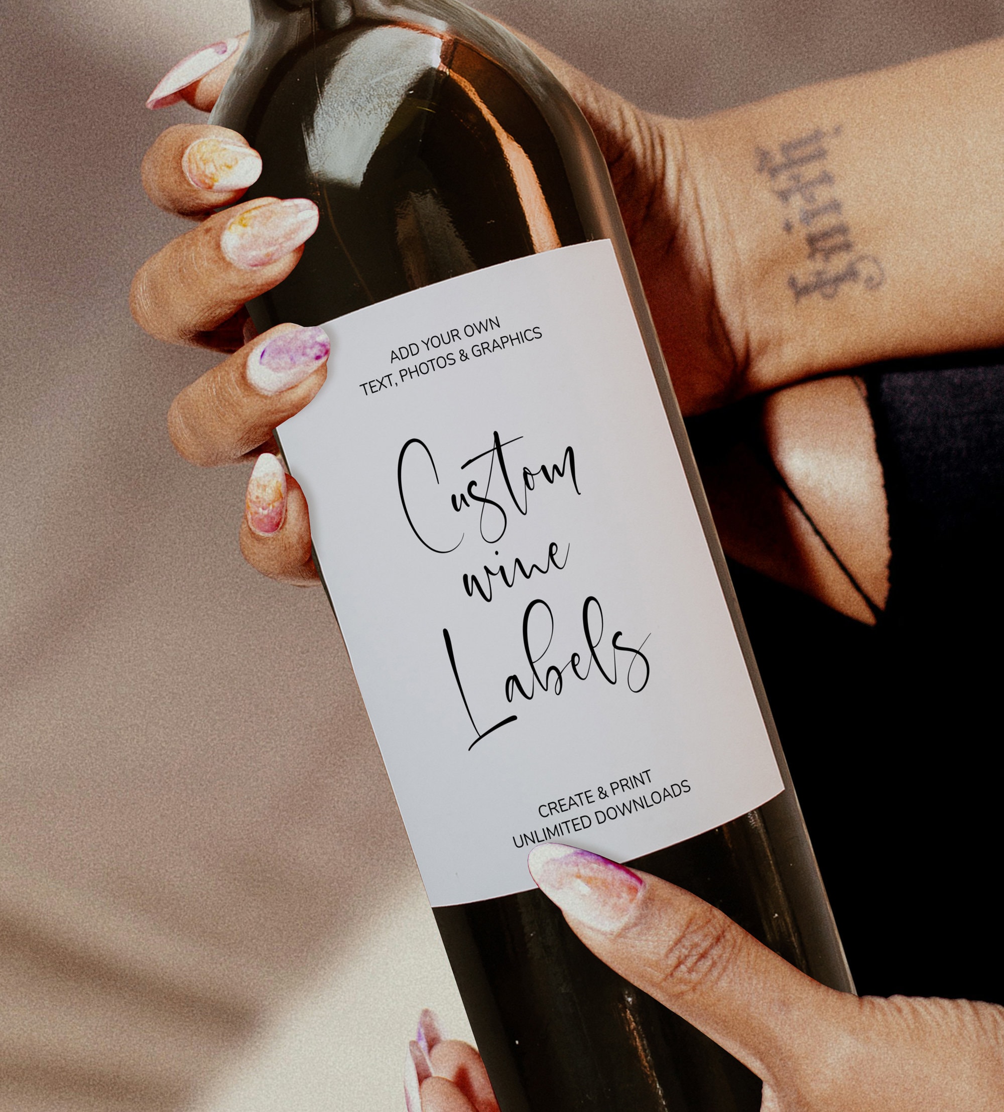 Editable Wine Label Template Wedding | Custom Wine Bottle Label ...