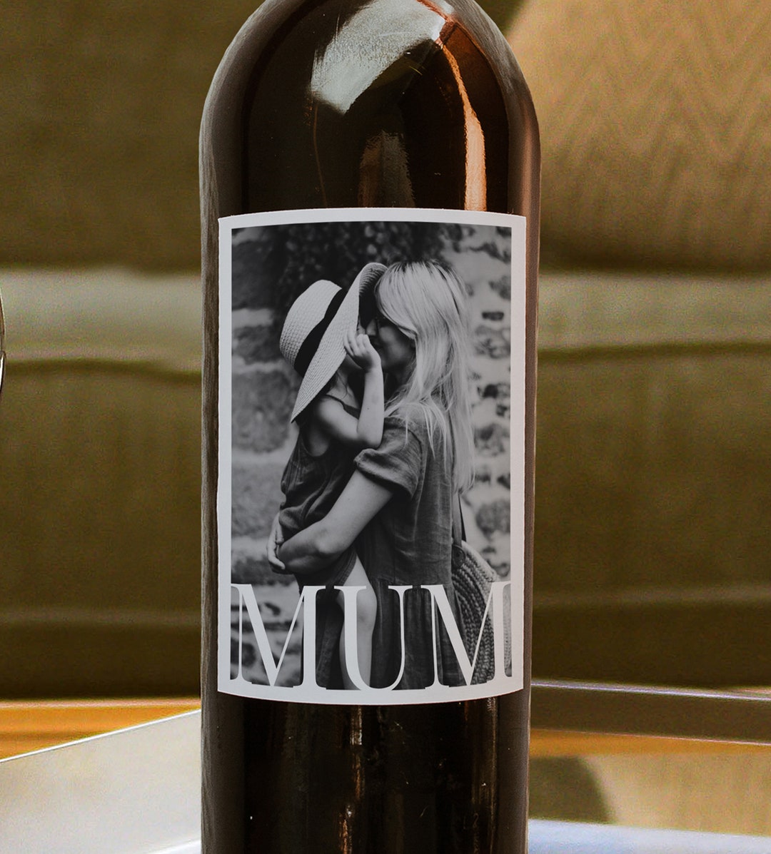 Editable Mum Wine Label Template, Custom Mother's Day Gift, Gifts for ...