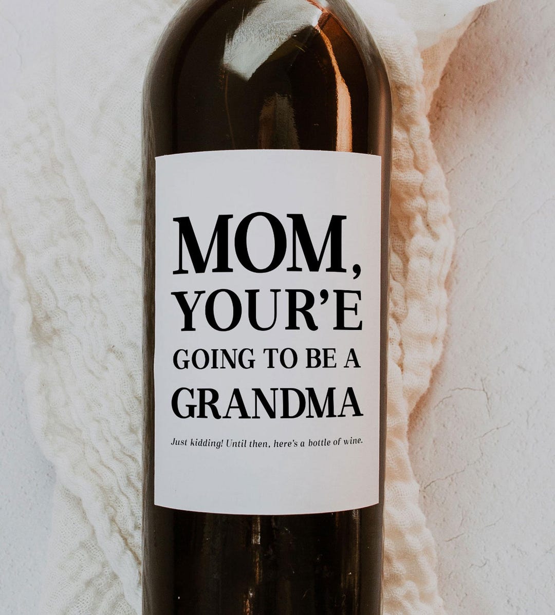 Funny Pregnancy Prank Wine Label for Mom – New Grandma Gag Gift ...