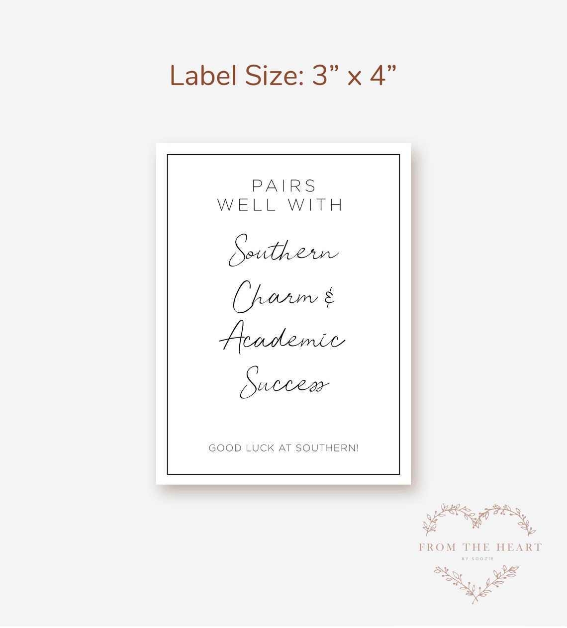 Printable Good Luck at Southern University Wine Bottle Label "pairs ...