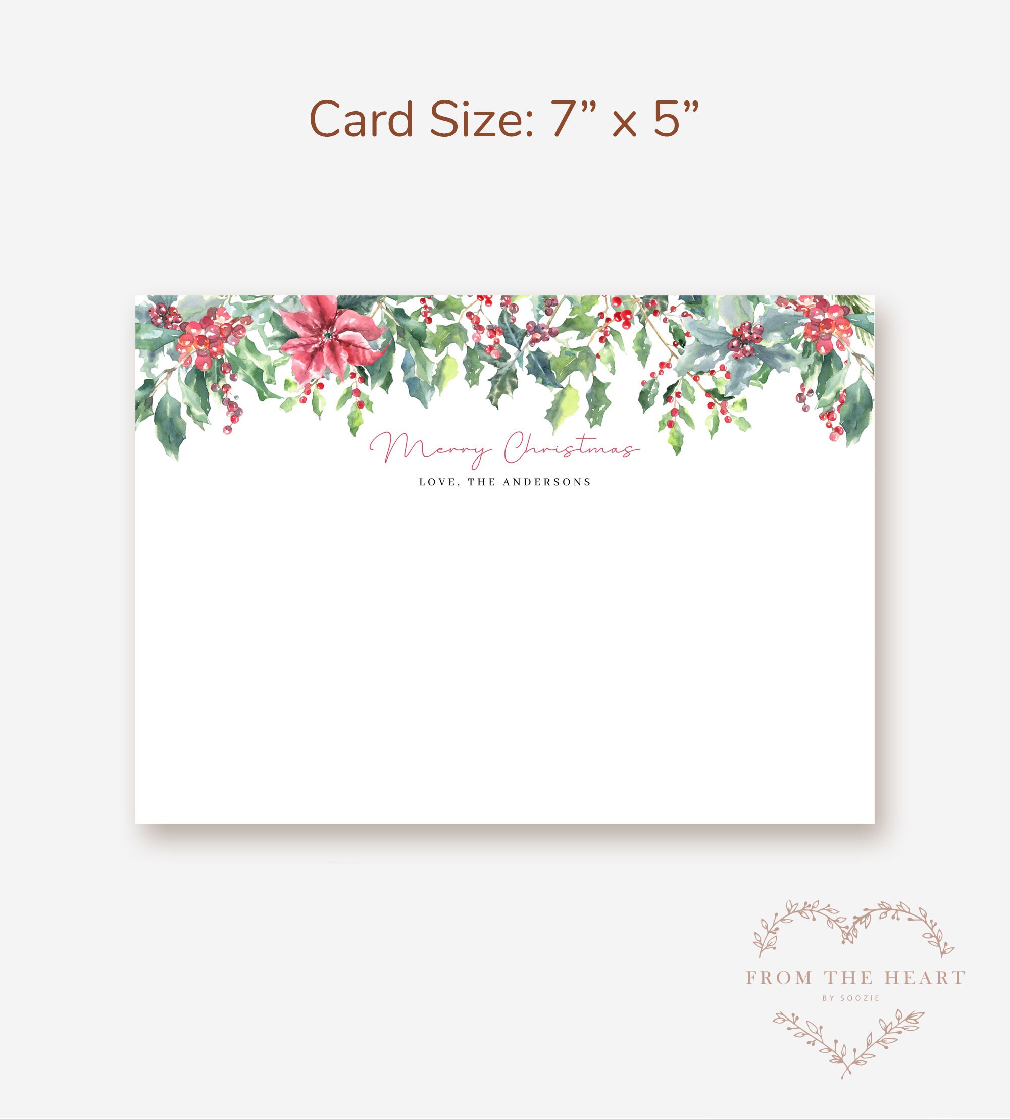 Editable Christmas Name Card Template, Personalized Holiday Note Card ...