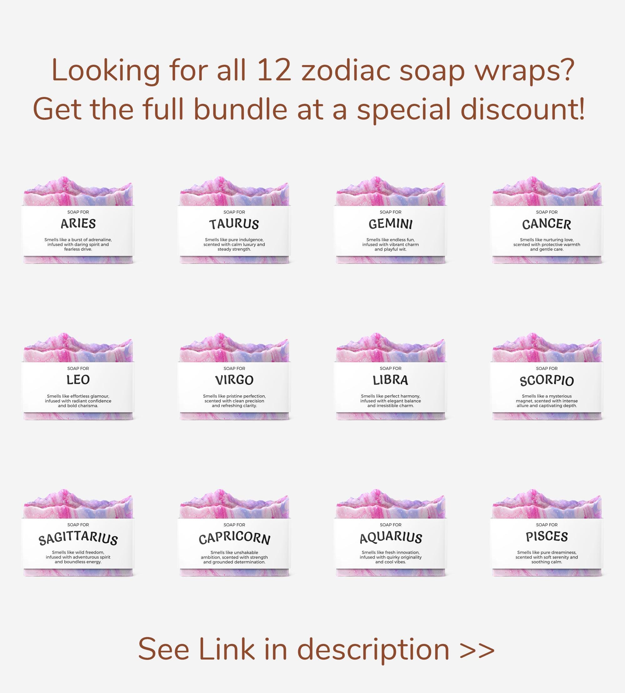 Taurus Soap Label – DIY Birthday Gift, Handmade Soap Wrap, Astrology ...