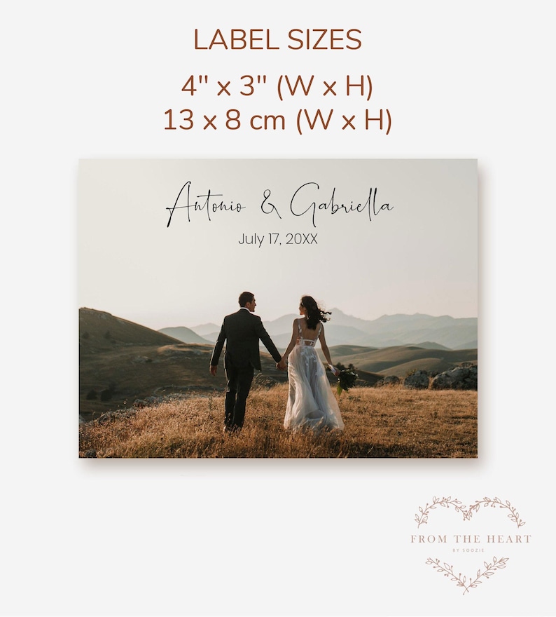 Editable Photo Champagne Label - Custom Bottle Sticker, Wedding ...