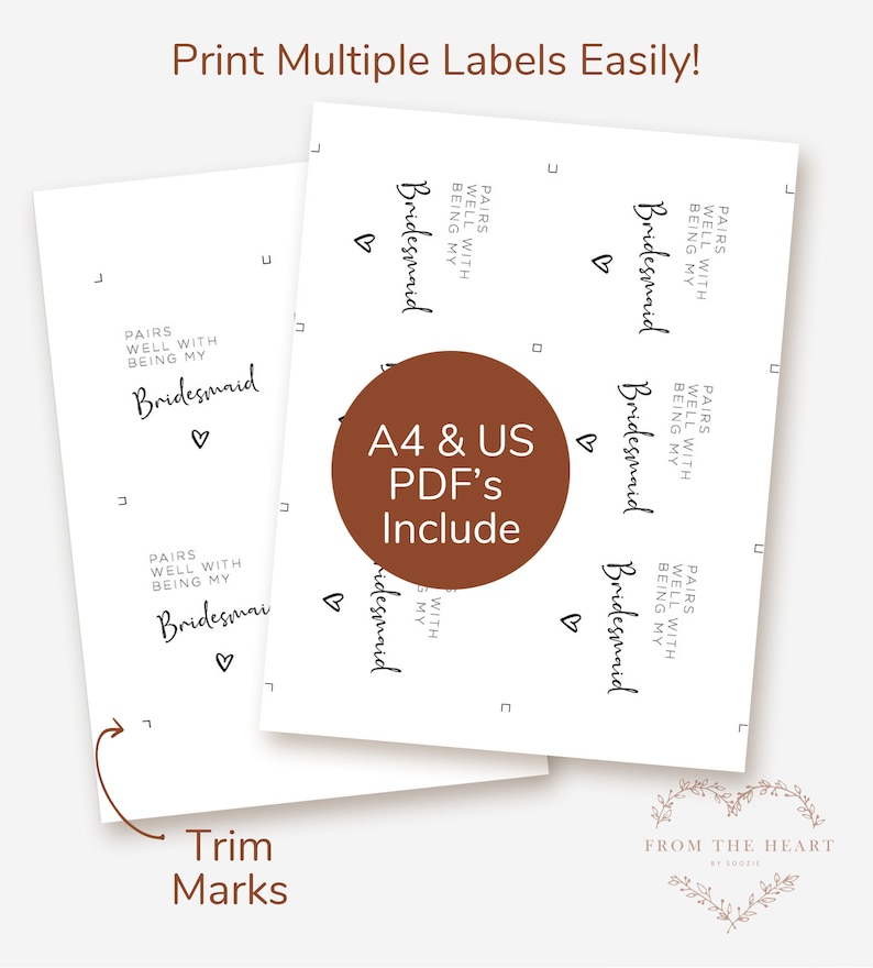 Printable Bridesmaid Proposal Wine Label Pairs Well With Bridesmaid ...