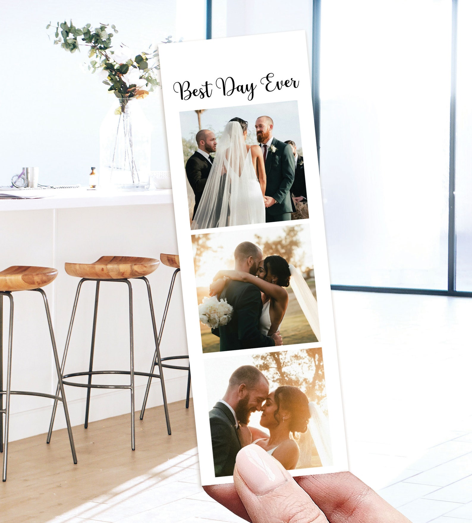 Editable Wedding Photo Strip Bookmark Template Printable, Wedding ...