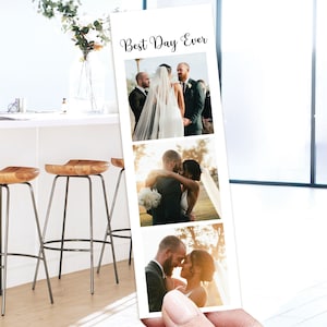 Editable Wedding Photo Strip Bookmark Template Printable, Wedding ...