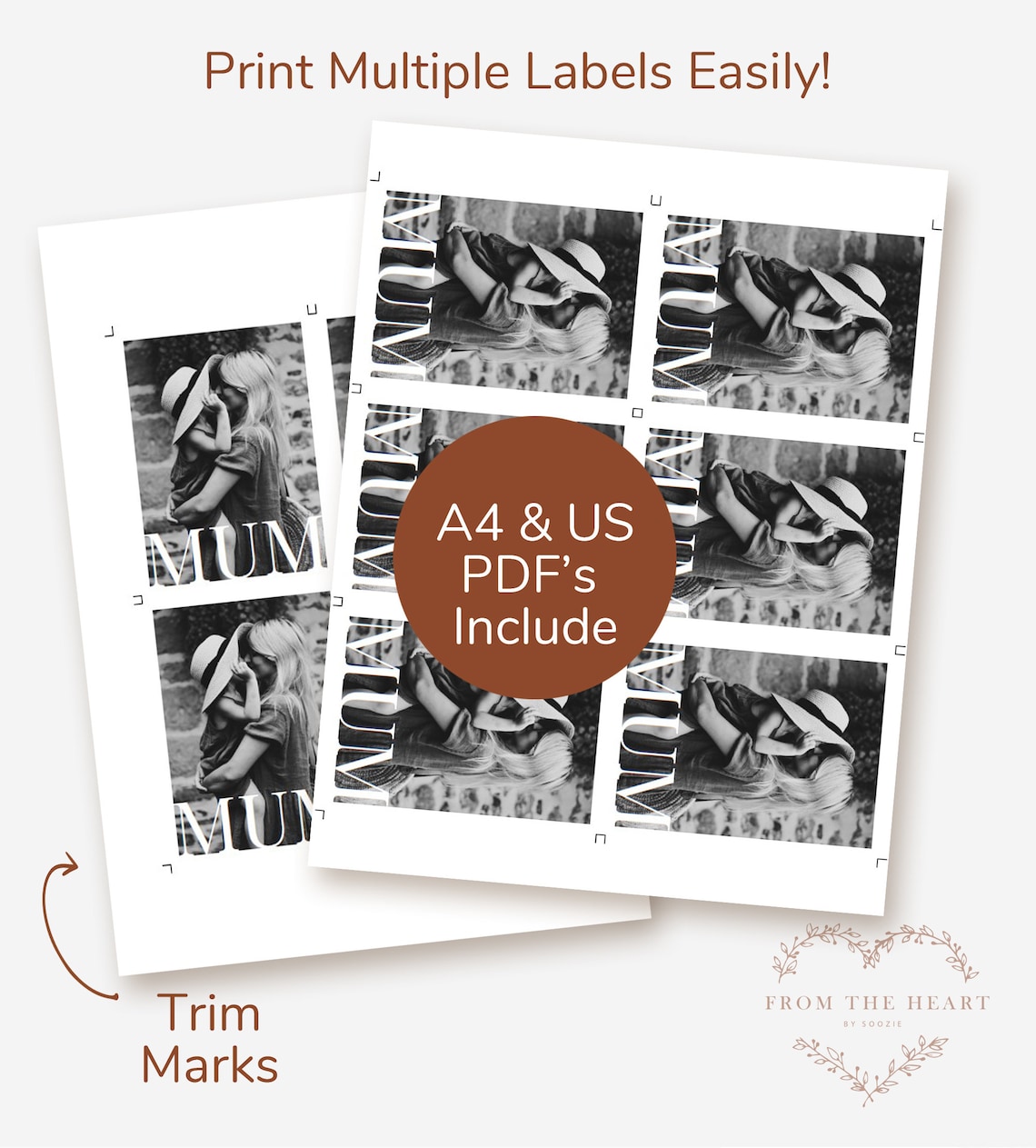 Editable Mum Wine Label Template, Custom Mother's Day Gift, Gifts for ...