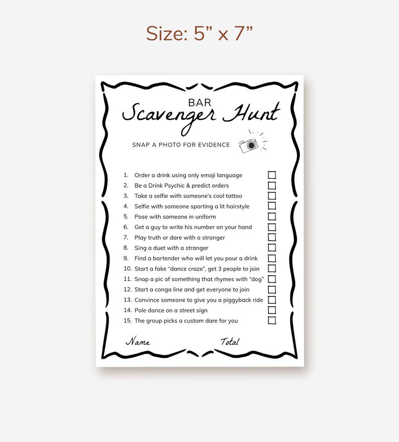 Girls Weekend Scavenger Hunt Game – Girls Night Out Scavenger Hunt ...