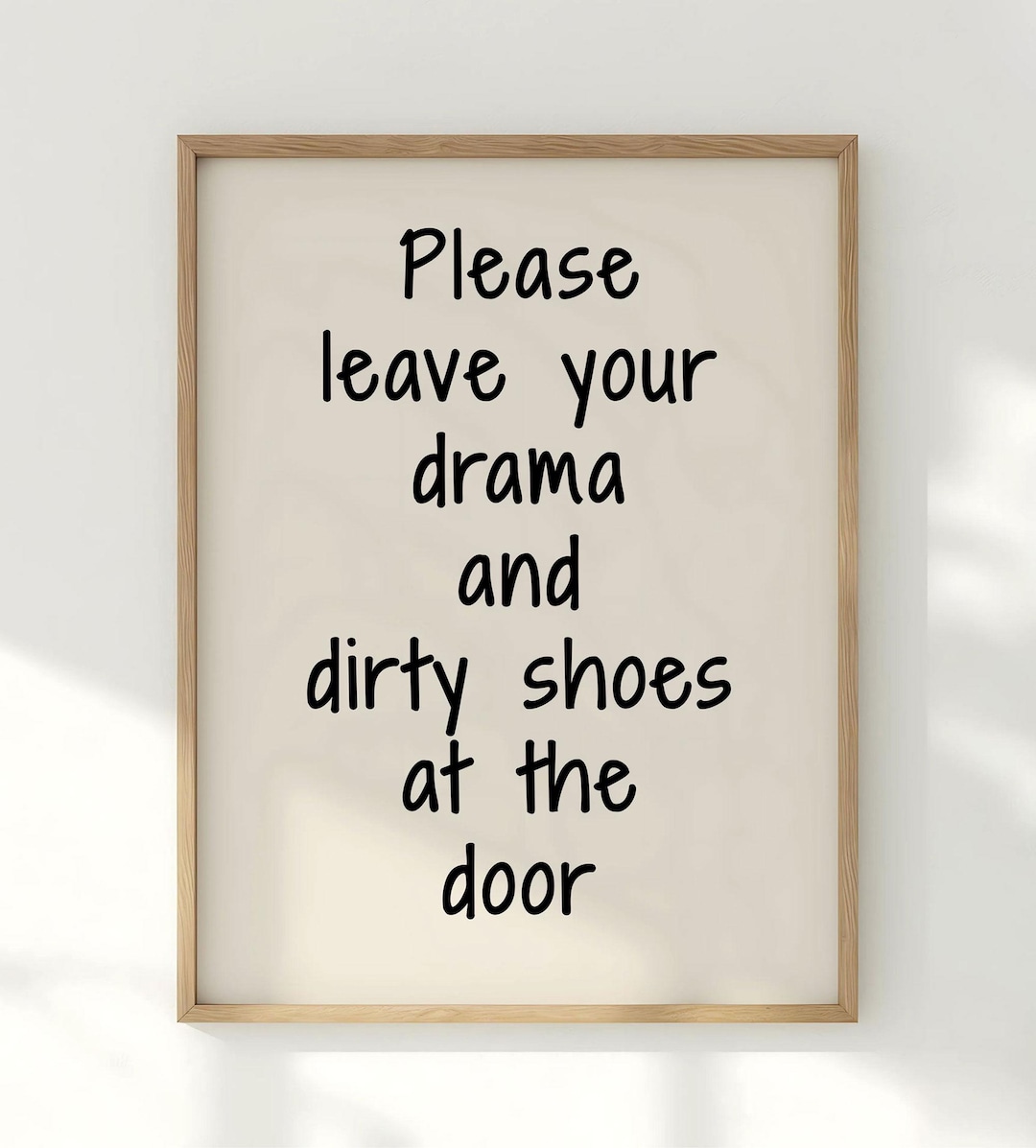 Leave Your Drama at the Door Sign – Funny No Shoes Sign, Airbnb ...