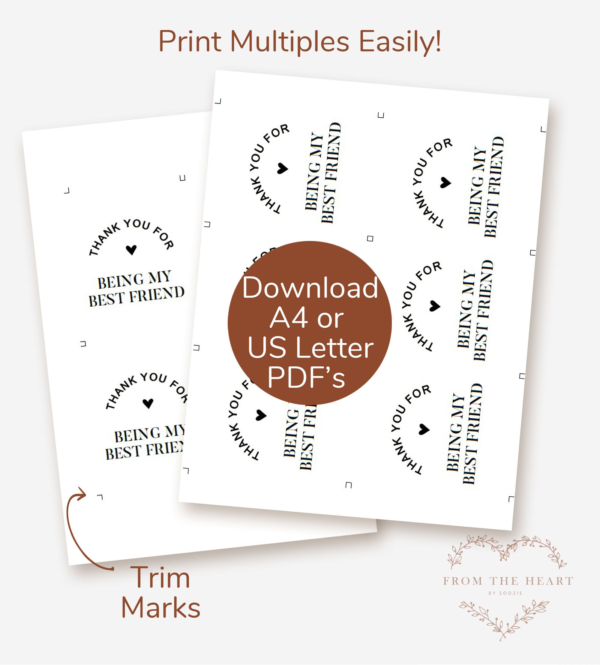 Printable Wine Label - Best Friend Wine Label - BFF Gift - Birthday ...