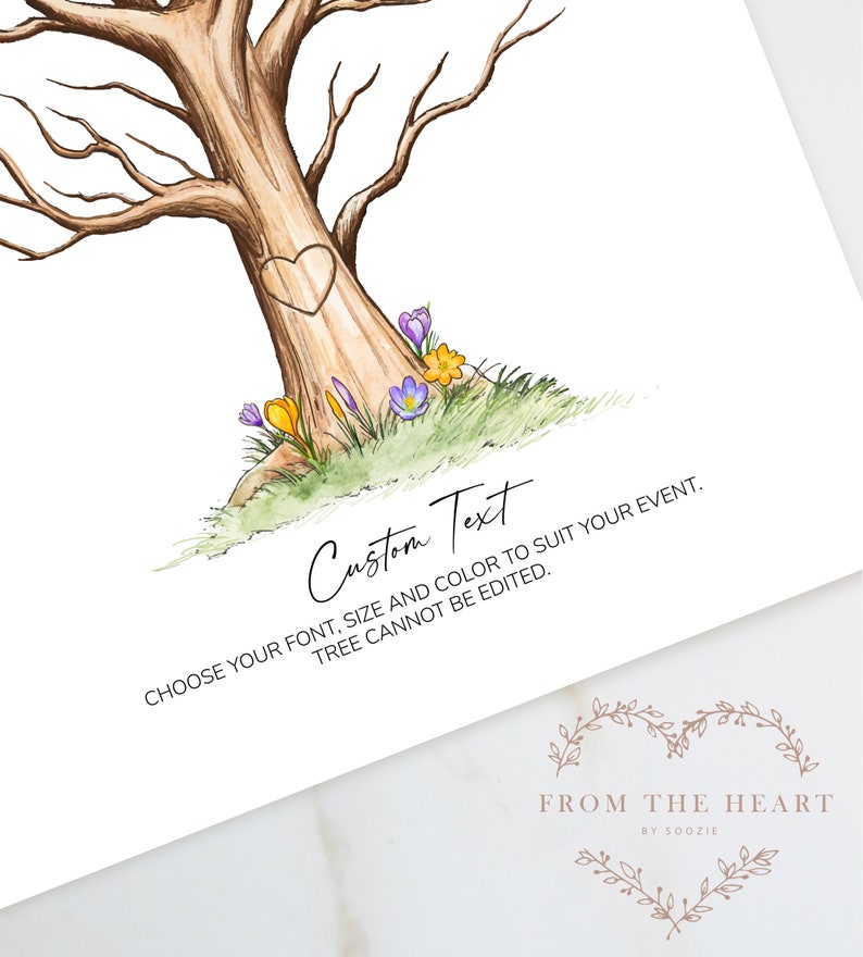 Editable Fingerprint Tree Template, Fingerprint Tree Wedding Guest Book ...