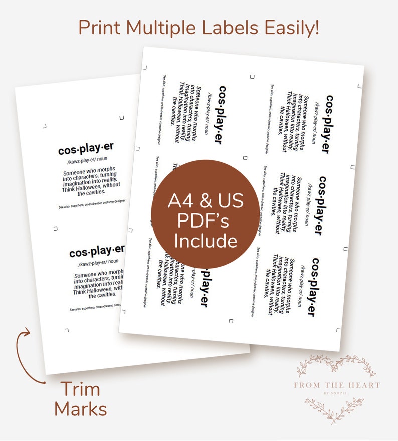Funny Cosplayer Wine Label Printable – Gift for Cosplay Fans, Costume ...