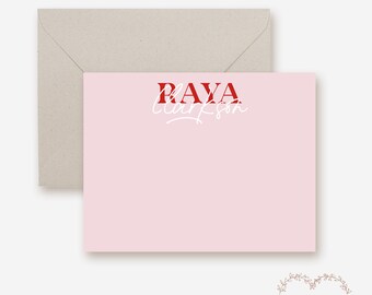 Personalized Note Cards for Her Flat Note Card Set Script Stationery ...