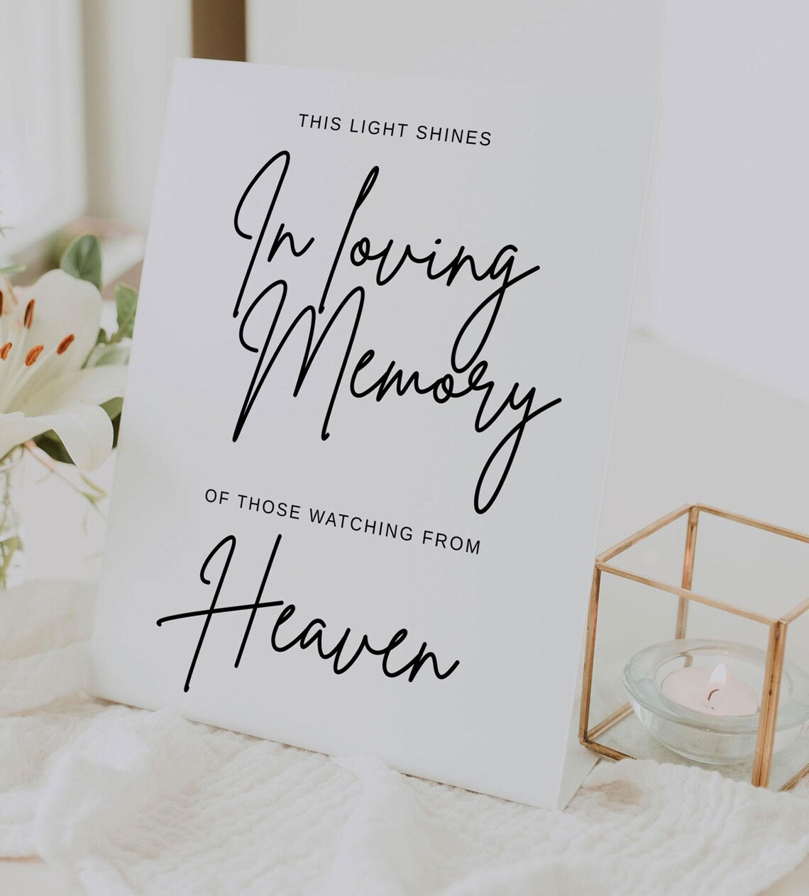 Memory Table Sign in Loving Memory Wedding Sign Forever in Our Hearts ...
