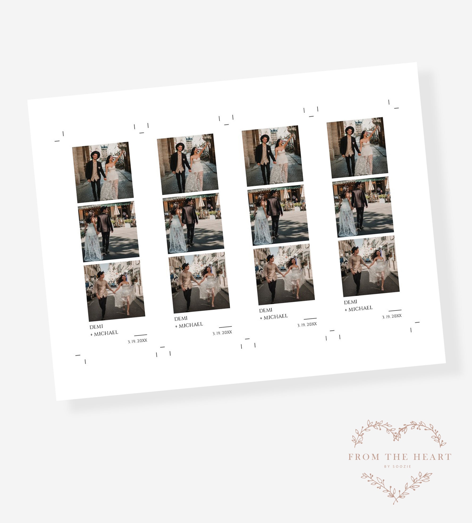 Editable Wedding Photo Booth Strip Template, 2x6 Photo Booth Template ...