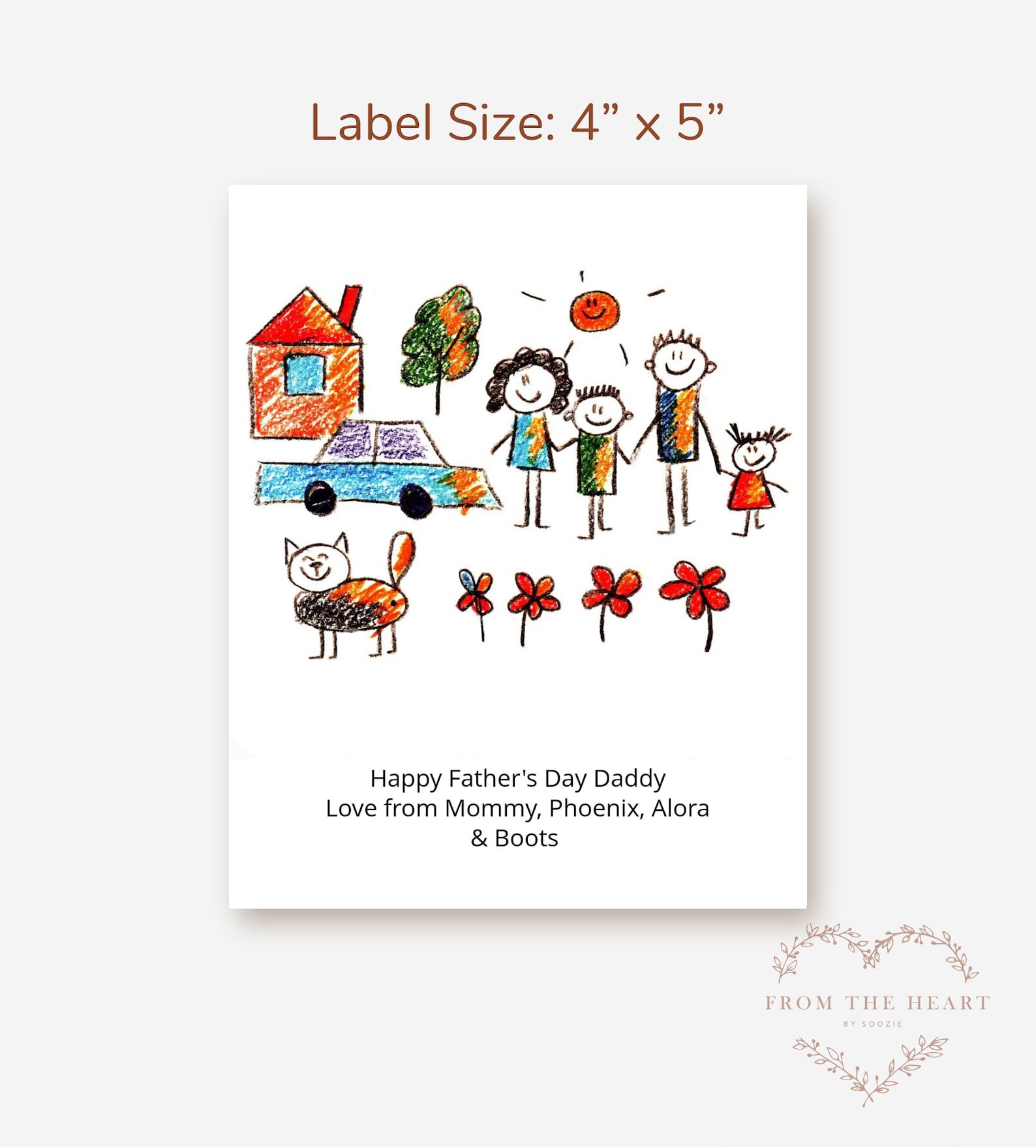 Editable Kids Art Wine Label Template, Custom Father's Day Gift, Gifts ...