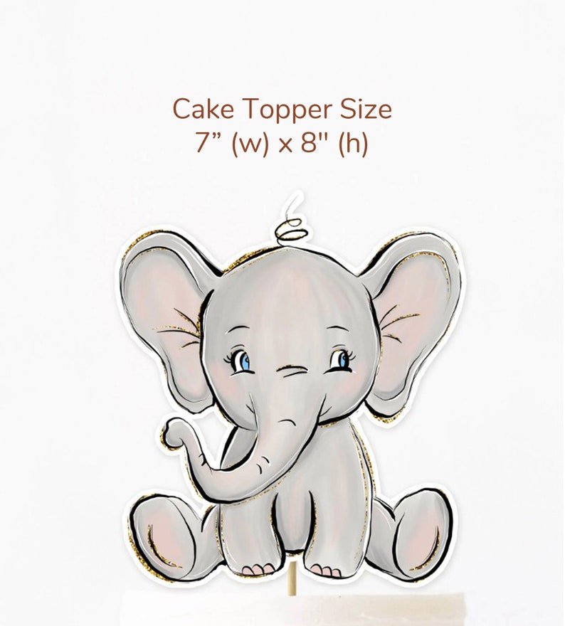 Printable Elephant Centerpiece Elephant Cake Topper Elephant Cutout ...
