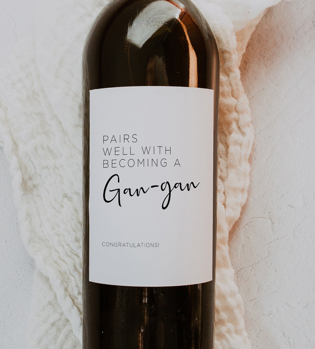 Printable "pairs Well With Becoming Gan Gan" Wine Label - Pregnancy ...
