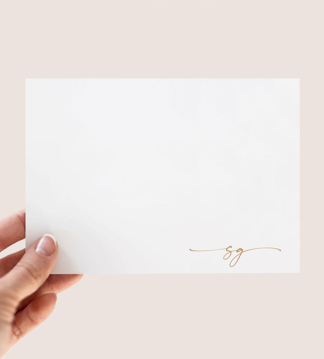 Editable Initial Note Cards, Personalised Stationery, Custom Note Card ...