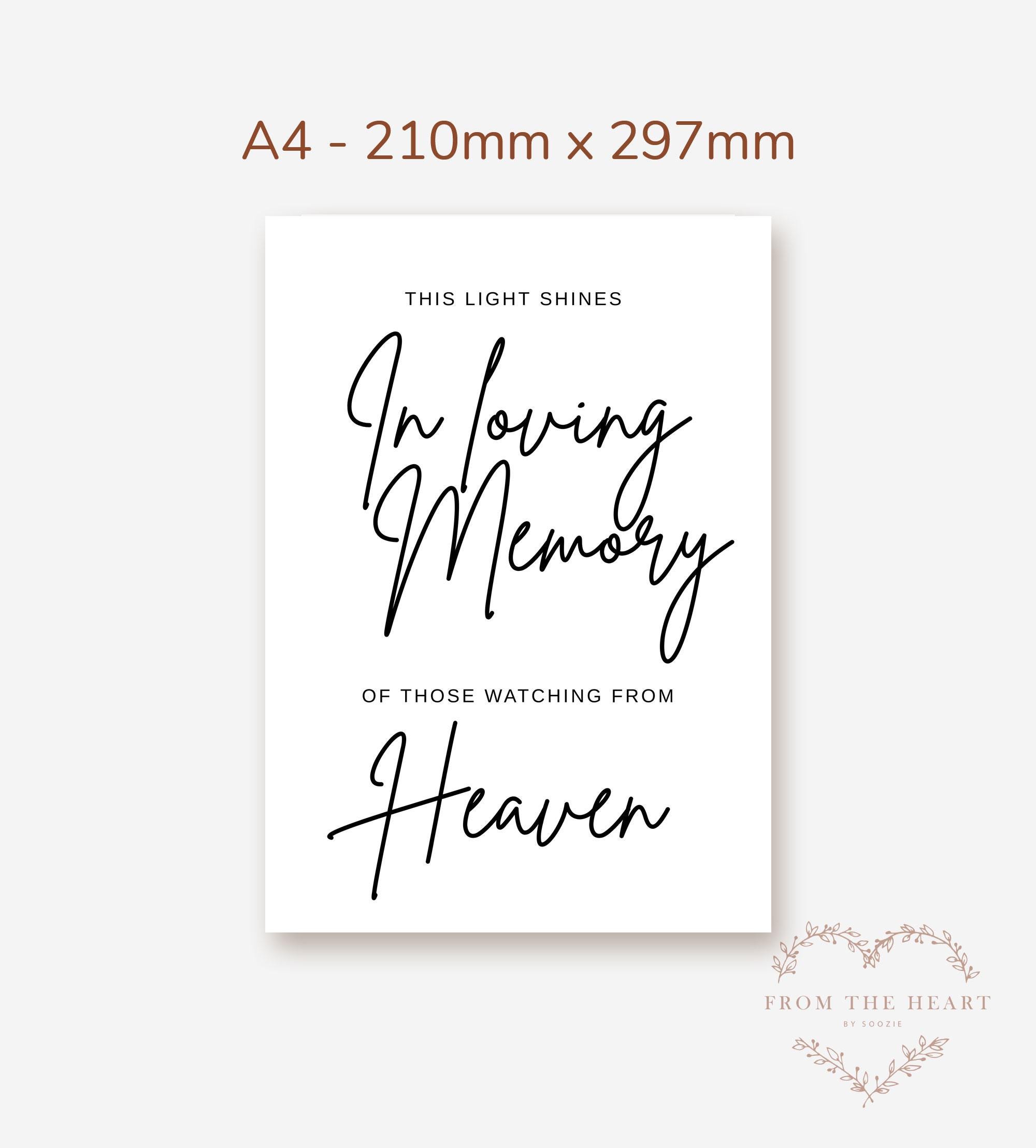 Memory Table Sign in Loving Memory Wedding Sign Forever in Our Hearts ...