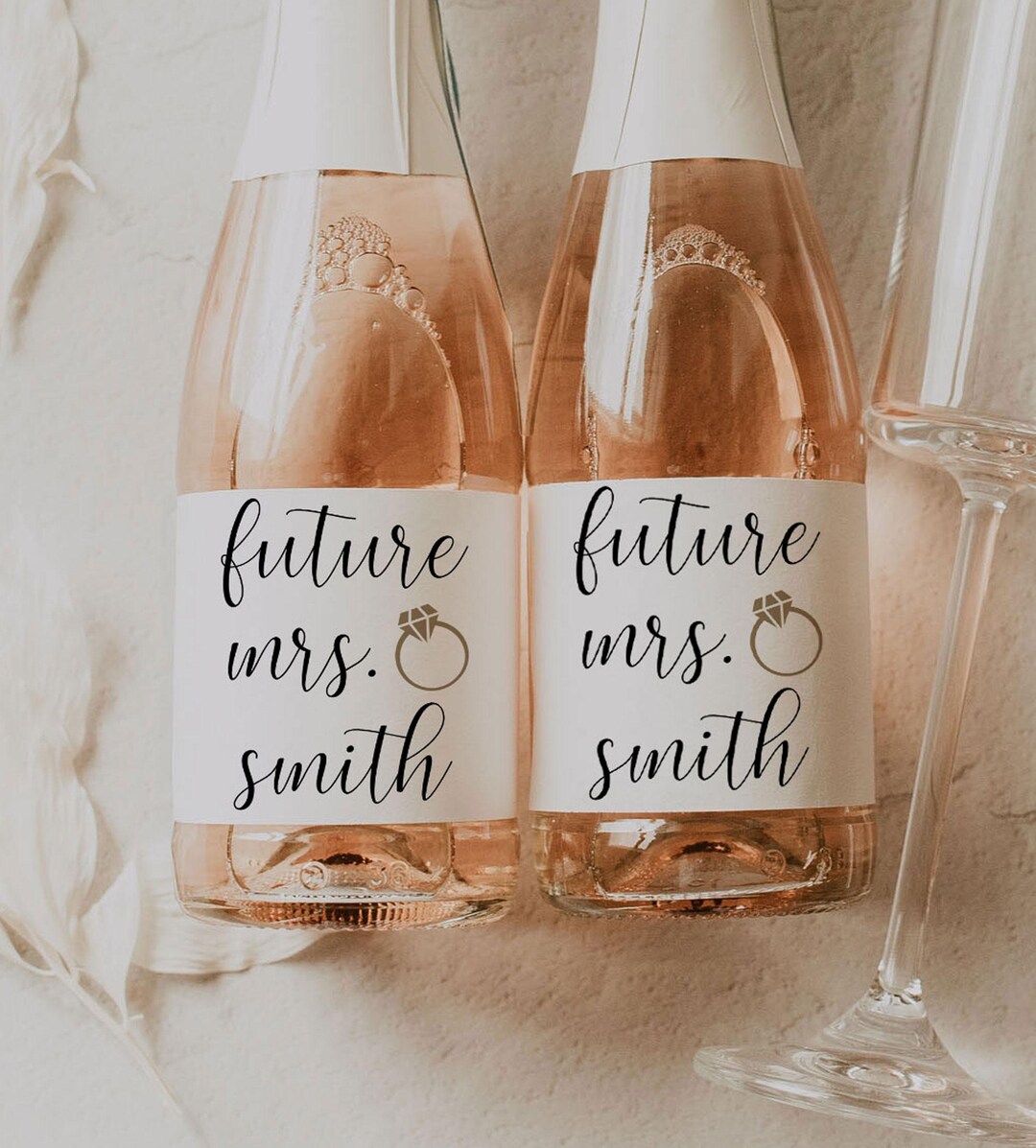 Future Mrs Champagne Label Template, Bridal Shower Favor, Editable Hen ...