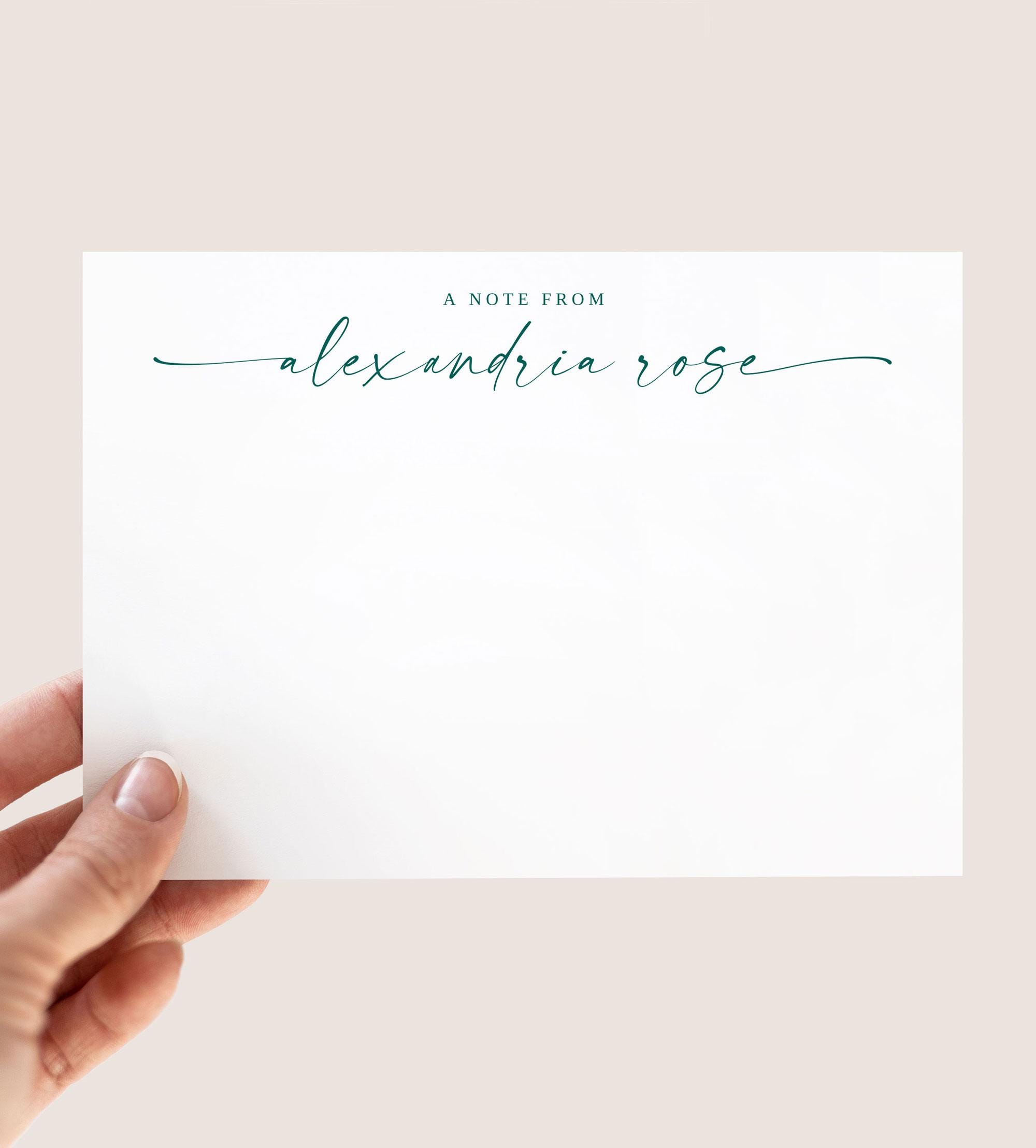 Editable Note Card – Custom Printable Stationery Template ...