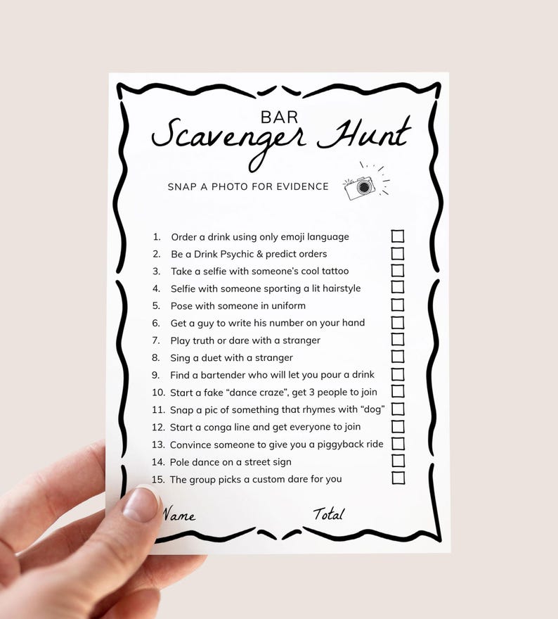Girls Weekend Scavenger Hunt Game – Girls Night Out Scavenger Hunt ...