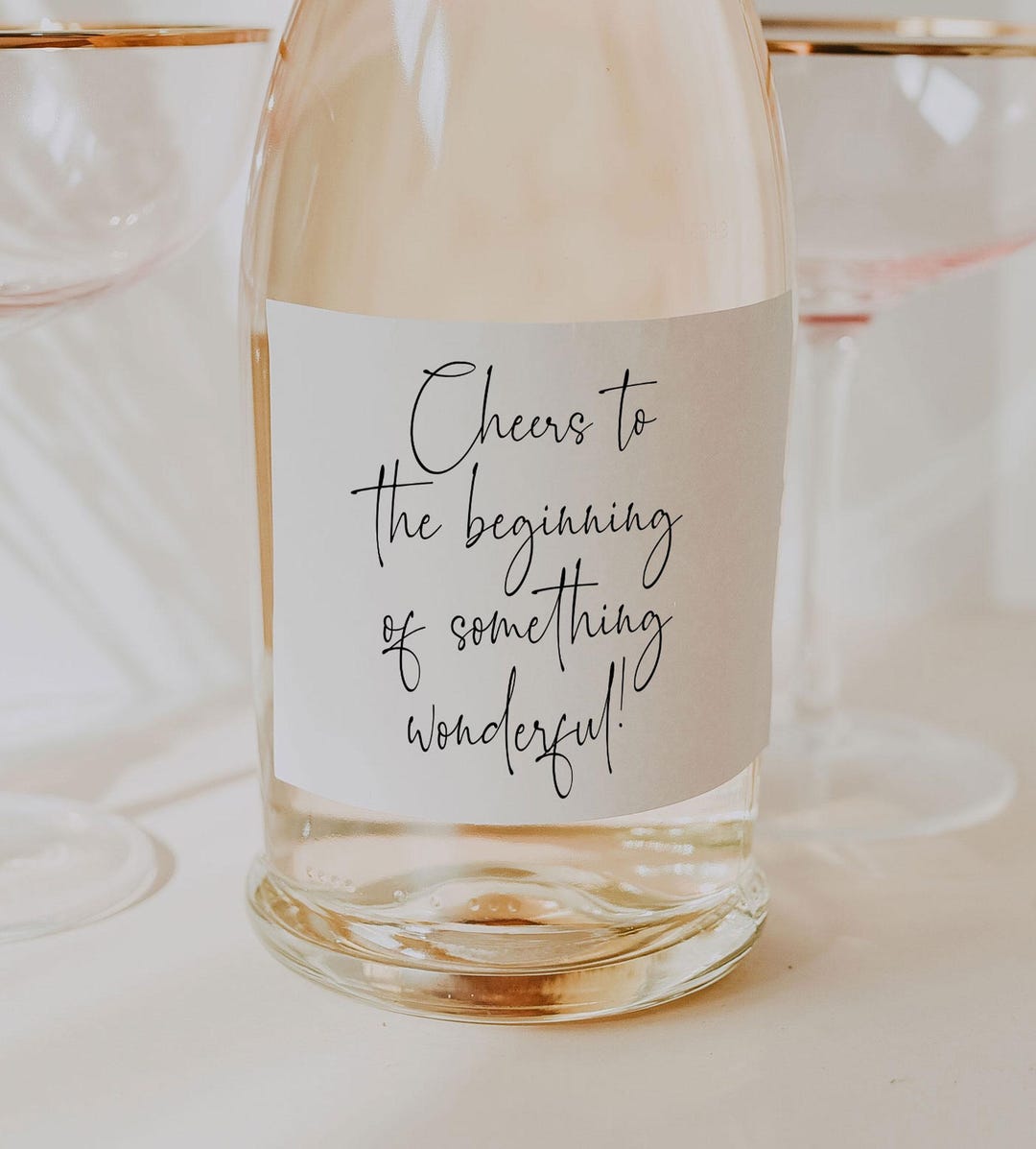 Wedding Champagne Label | Wedding Gift Champagne Label | DIY Ready-to ...
