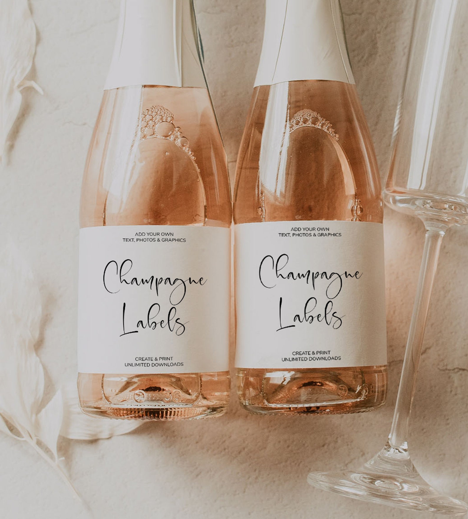 Editable Champagne Label Template | Custom Mini Wine Bottle Label ...