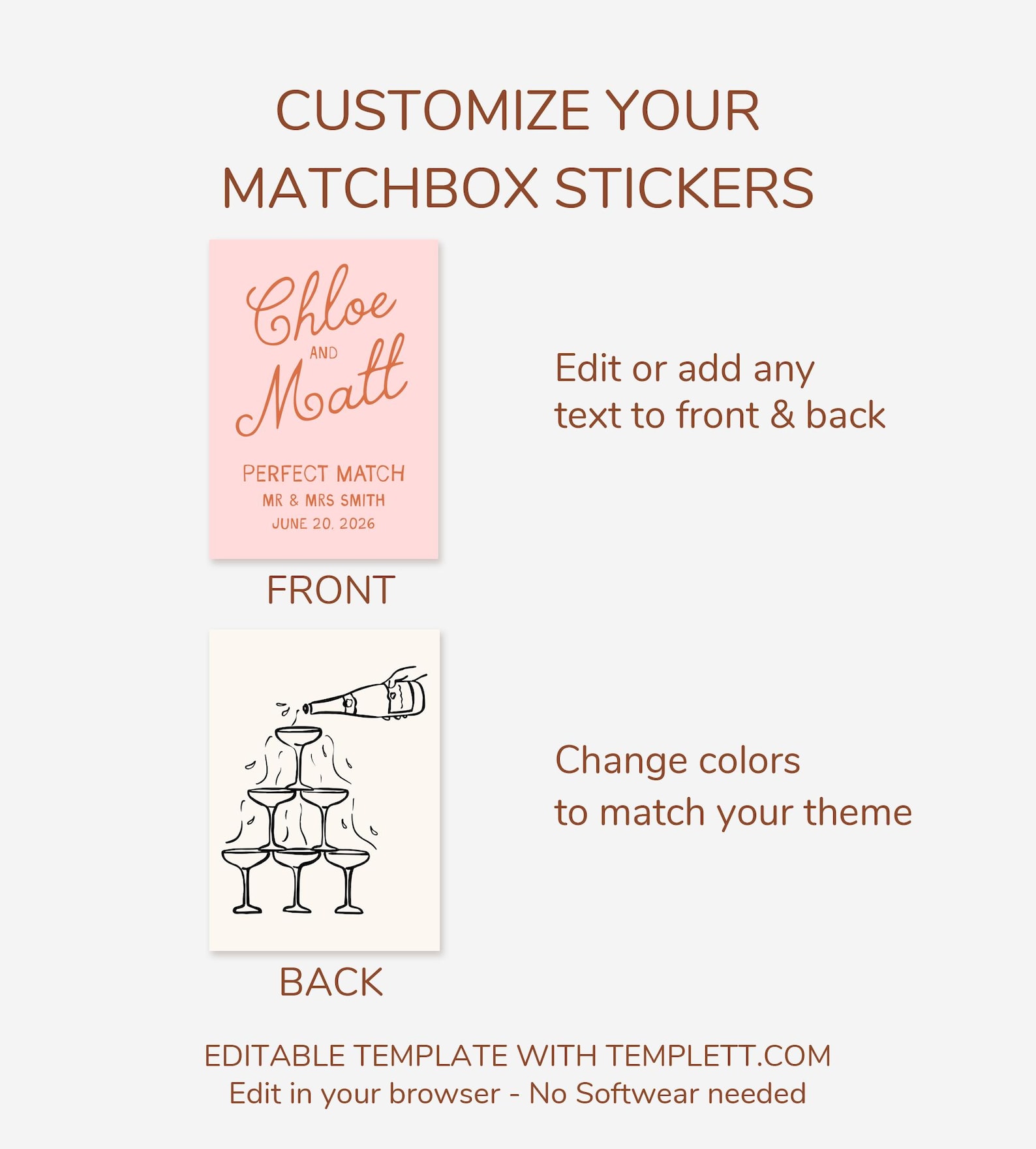 Matchbox Favor Editable Template, Custom Wedding Favor,personalized ...