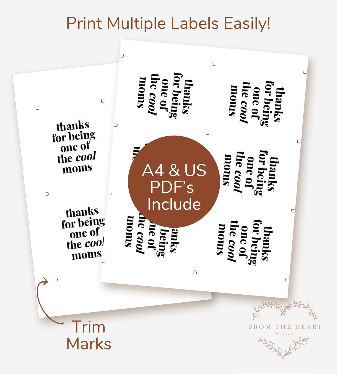 Cool Mom Wine Label – Mother’s Day Gift for Mom – Funny Wine Sticker ...