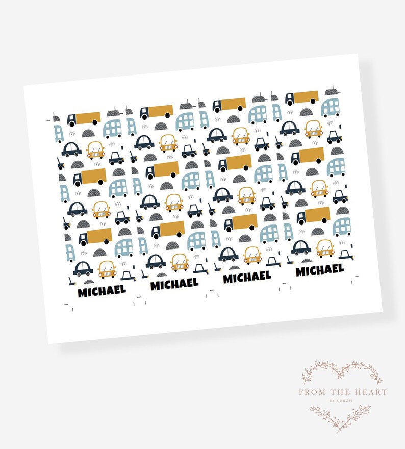 Editable Cute Car Printable Name Bookmark Template, Bookmark Template ...