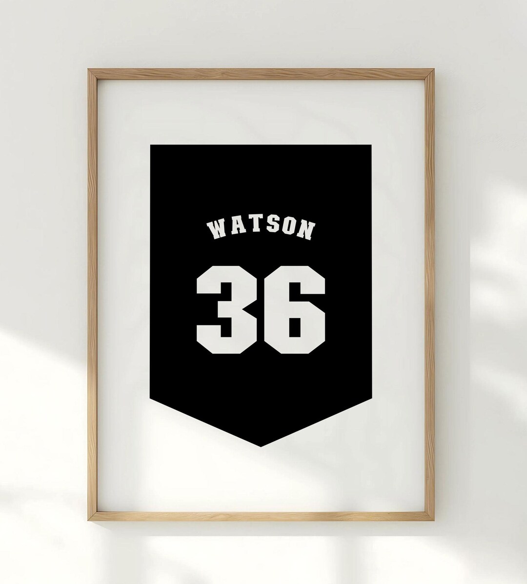 Sports Poster for Men - Black White Wall Art - Editable Name & Number ...