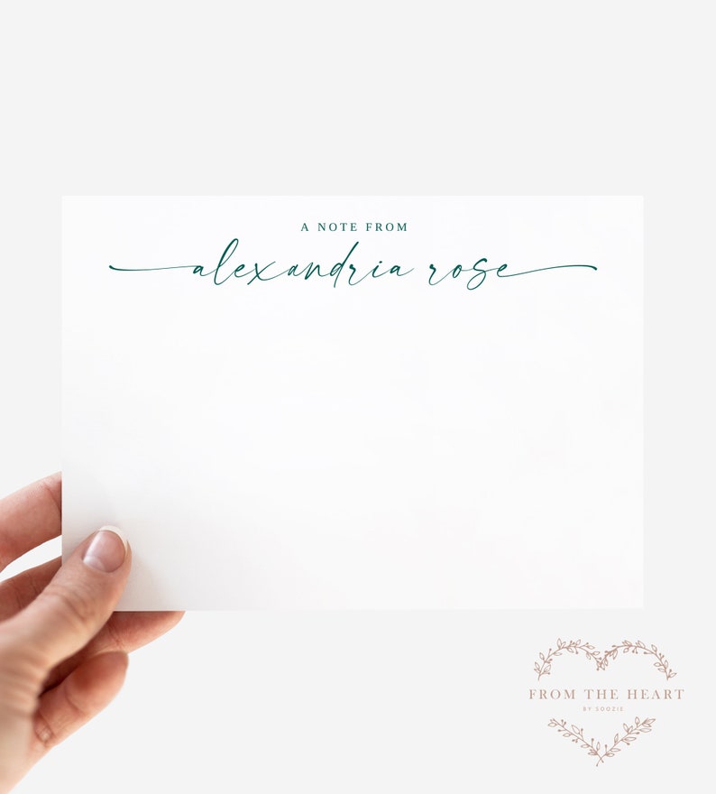 Editable Note Card – Custom Printable Stationery Template ...