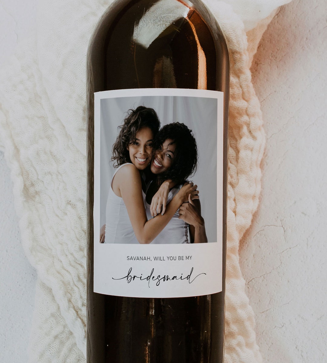 Bridesmaid Proposal Wine Label - Custom Printable "will You Be My ...