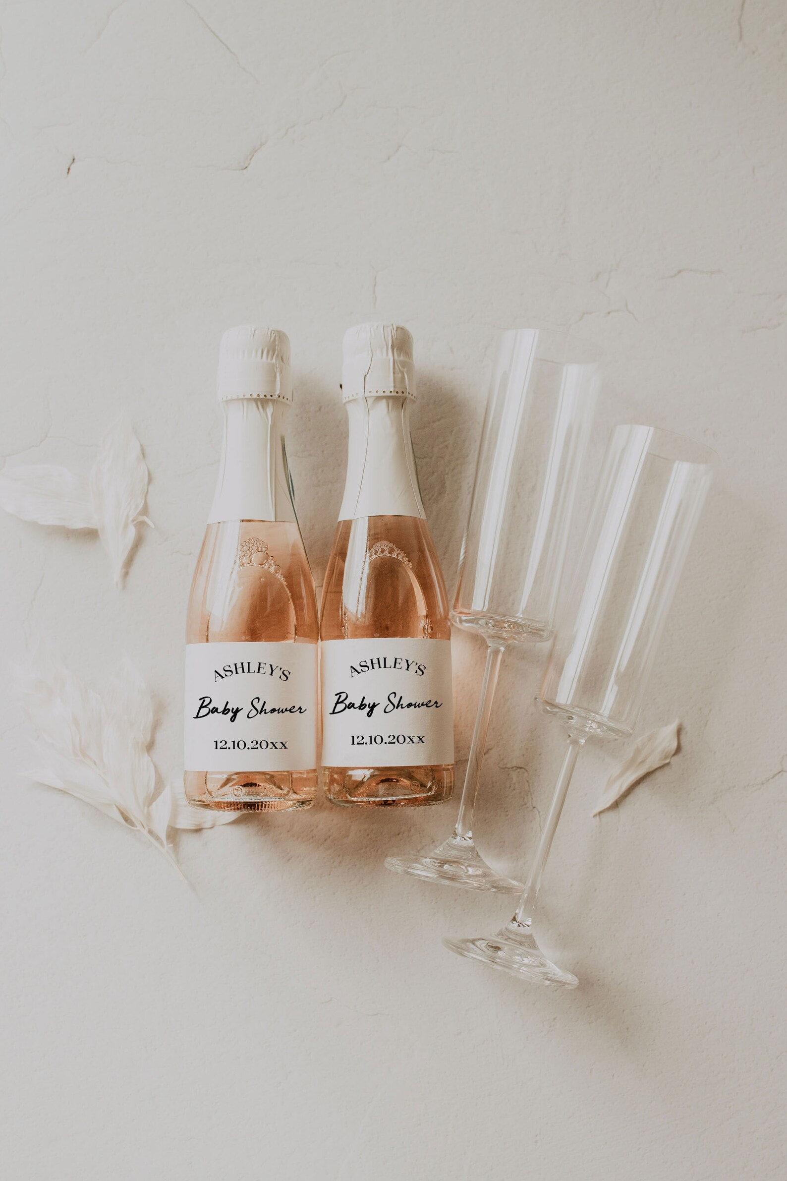 Editable Baby Shower Mini Champagne Labels – Personalized Champagne ...