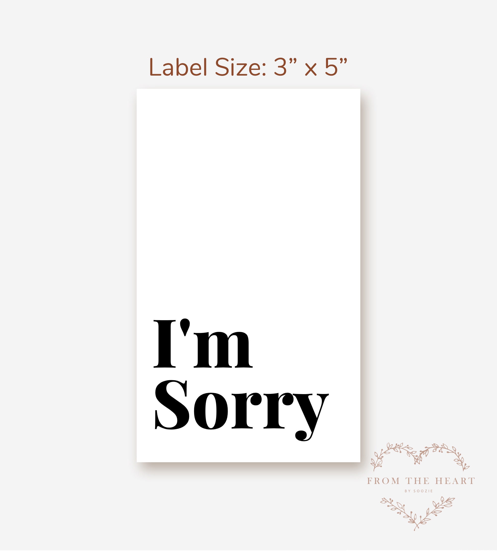 Printable I'm Sorry Wine Label for Apology Gift I'm Sorry Gift Apology ...