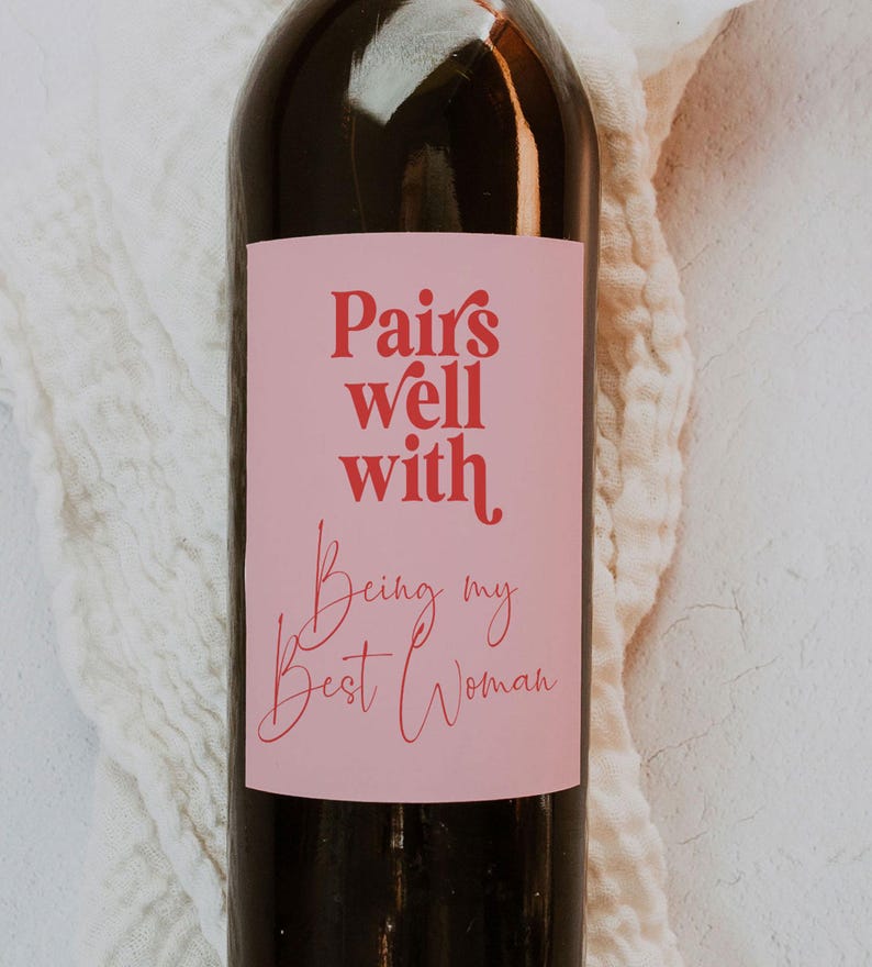 Best Woman Proposal Wine Label – Funny Bridesmaid Gift, Wedding Party ...