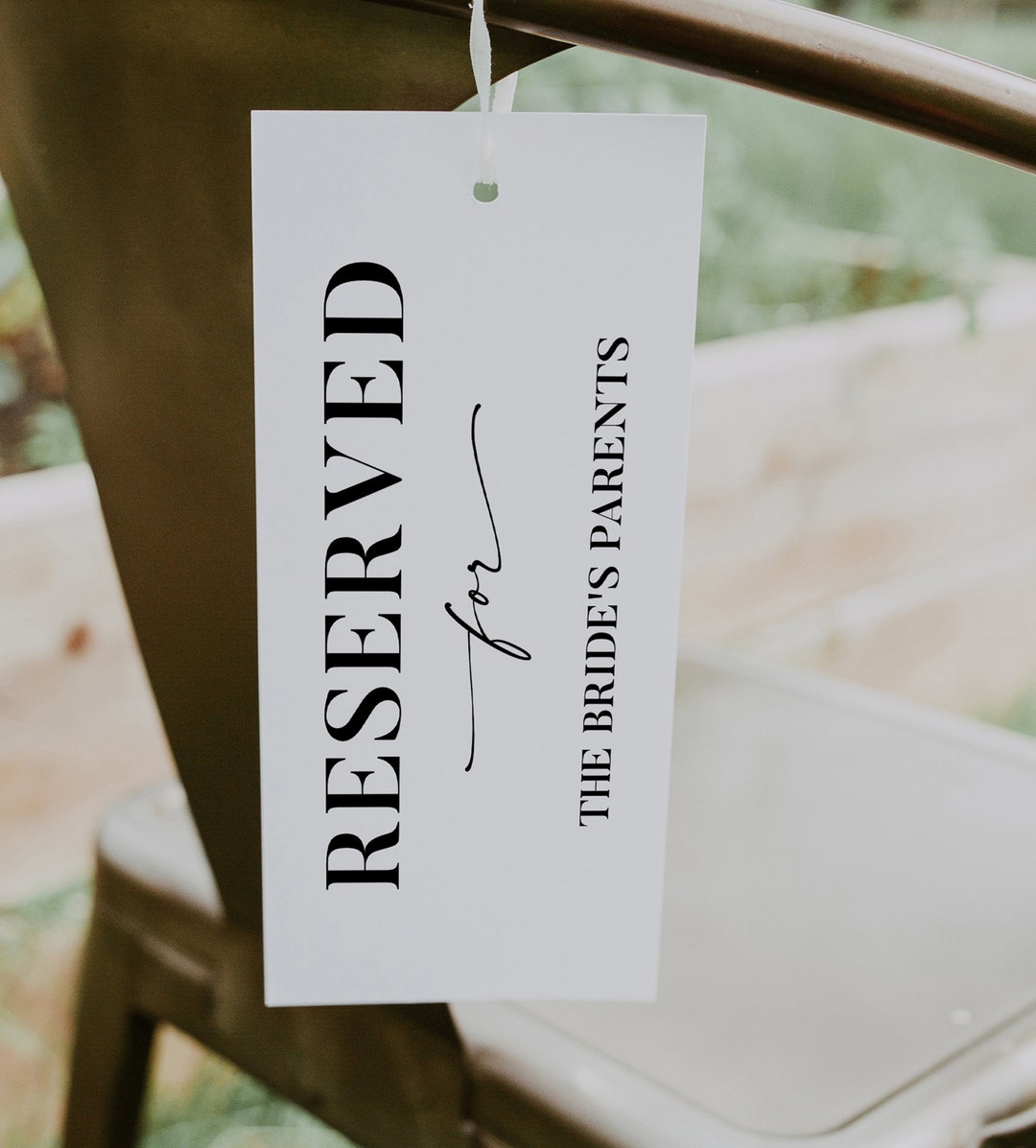 Printable Reserved Chair Tags Bride's Parents Groom's Parents Reserved ...