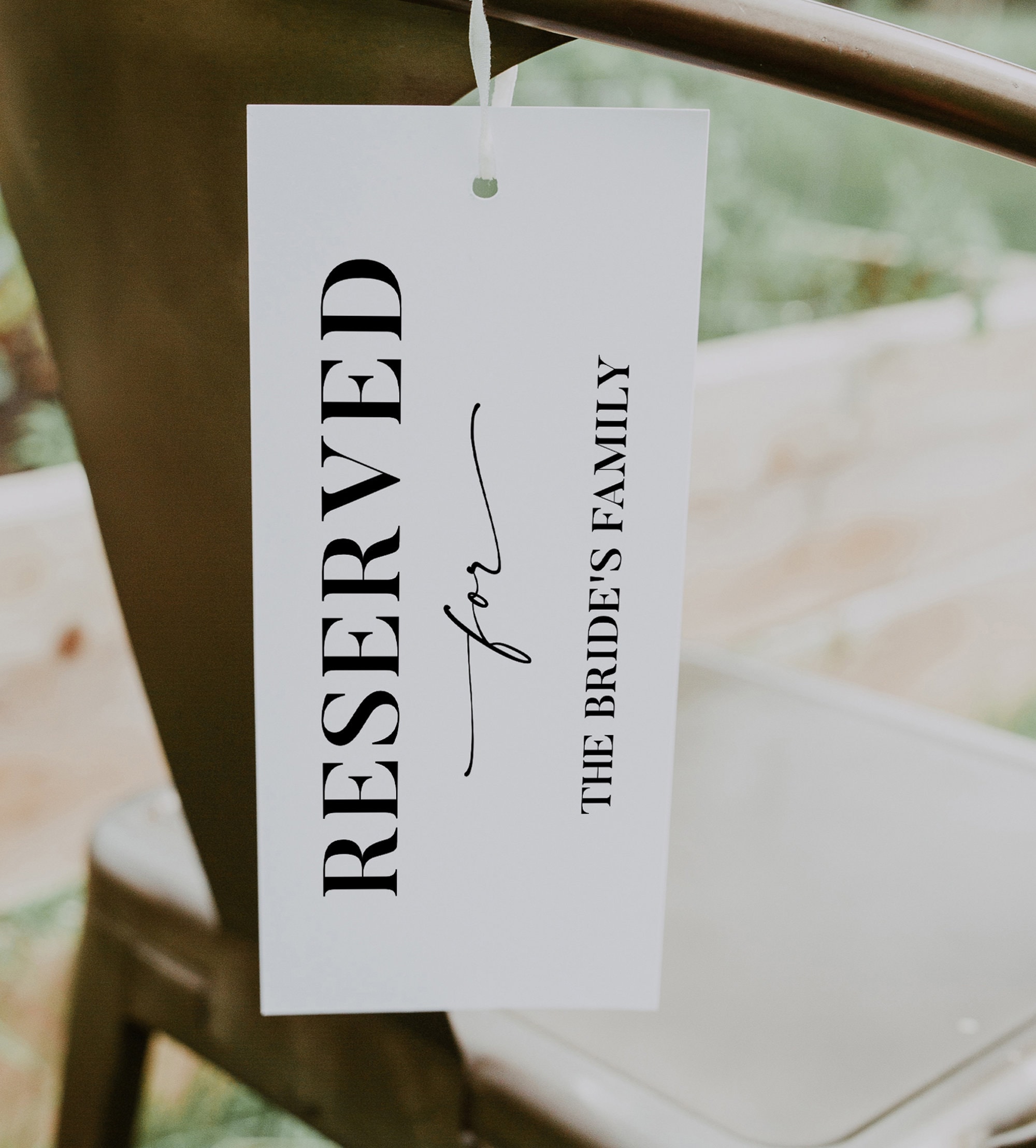 Printable Reserved Chair Tags Bride's Family Groom's Parents Reserved ...