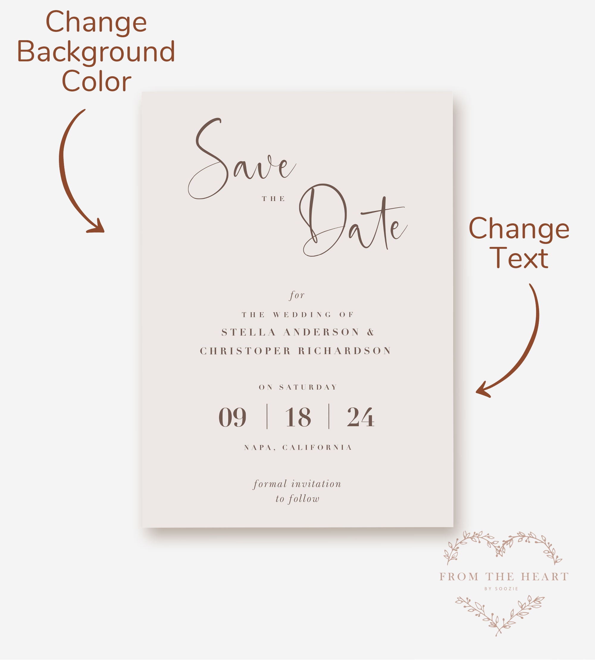 Editable Save the Date Card Template, Save the Date Cards for Weddings ...