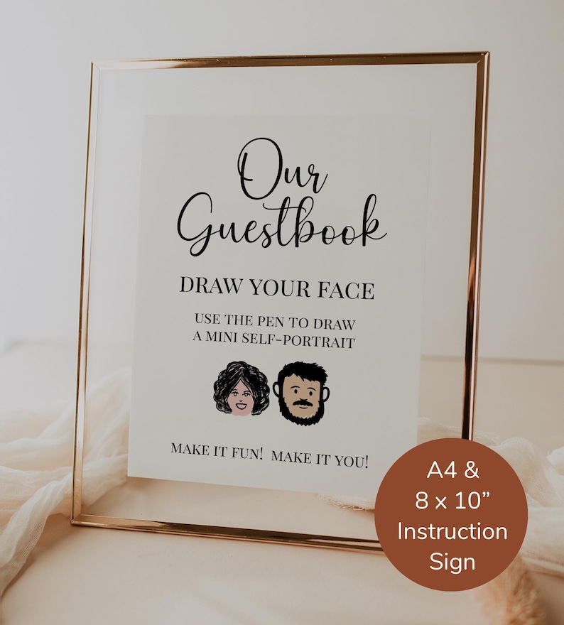 Draw Your Face Wedding Guest Book – Funny Guestbook Alternative ...