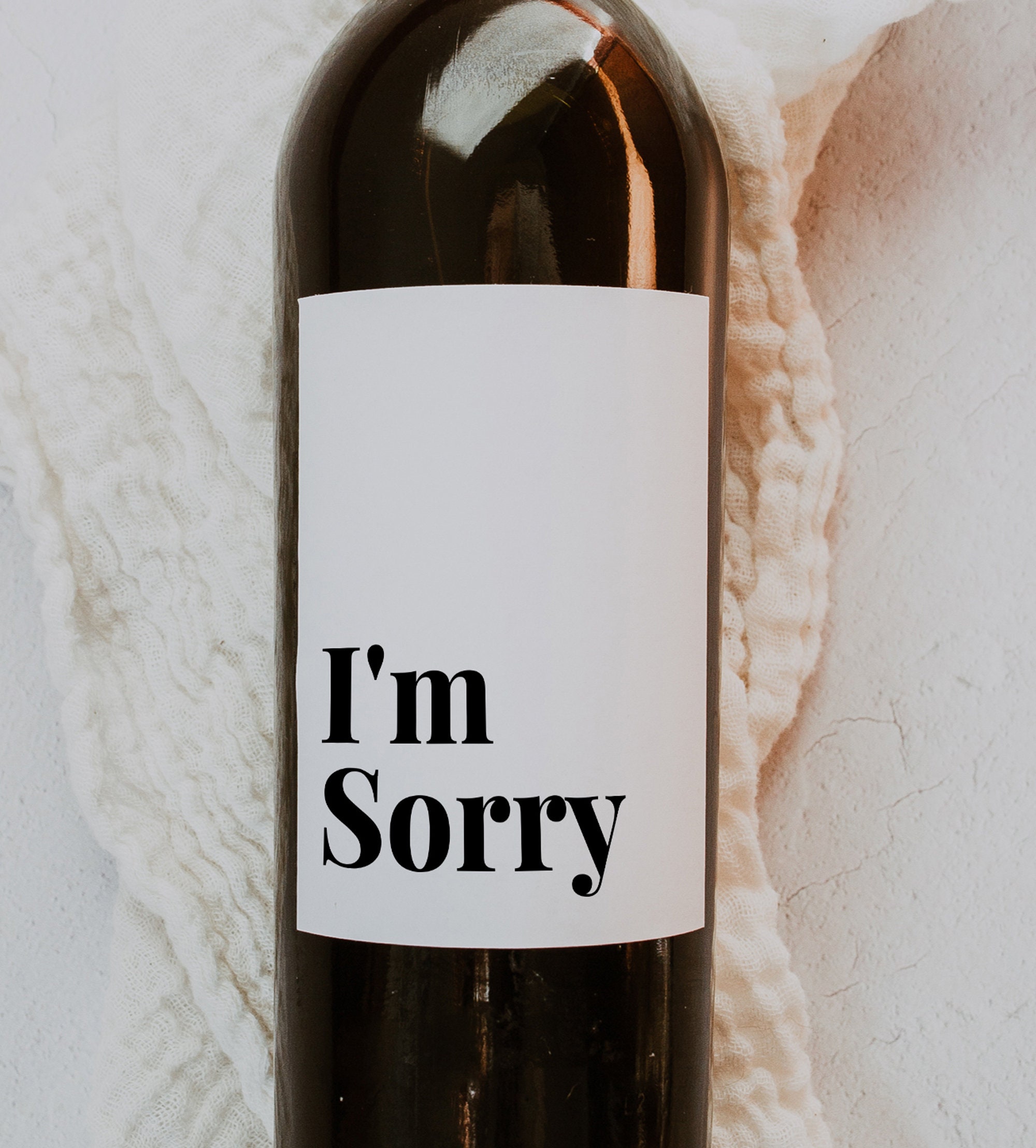 Printable I'm Sorry Wine Label for Apology Gift I'm Sorry Gift Apology ...