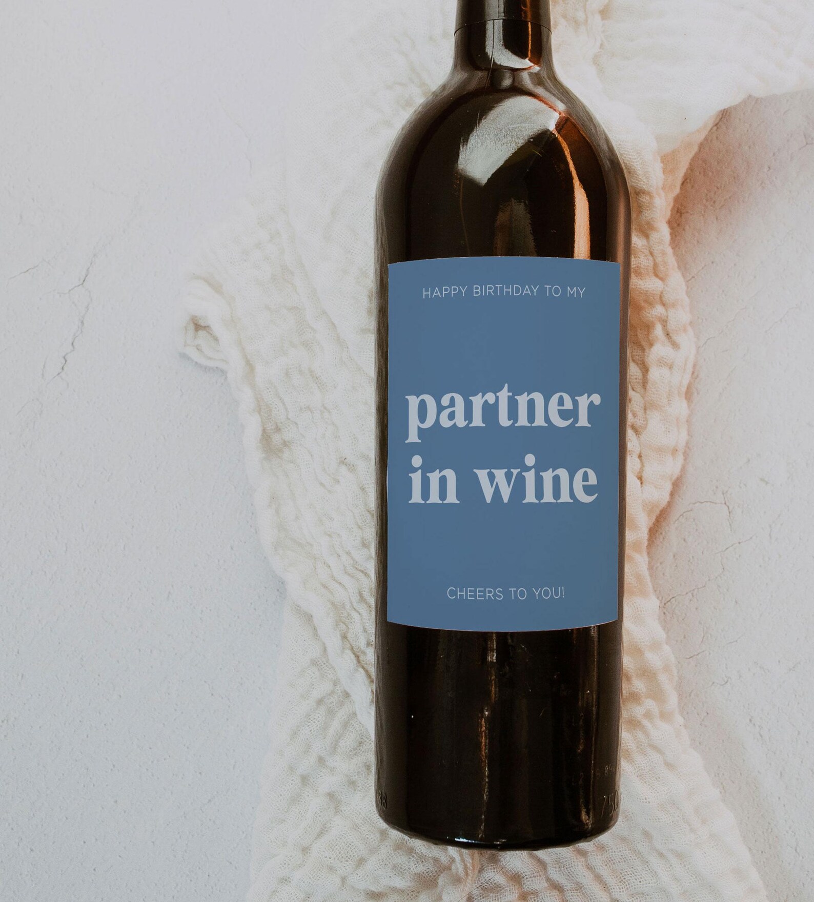 Partner in Wine Birthday Wine Label, Happy Birthday, Printable Wine ...