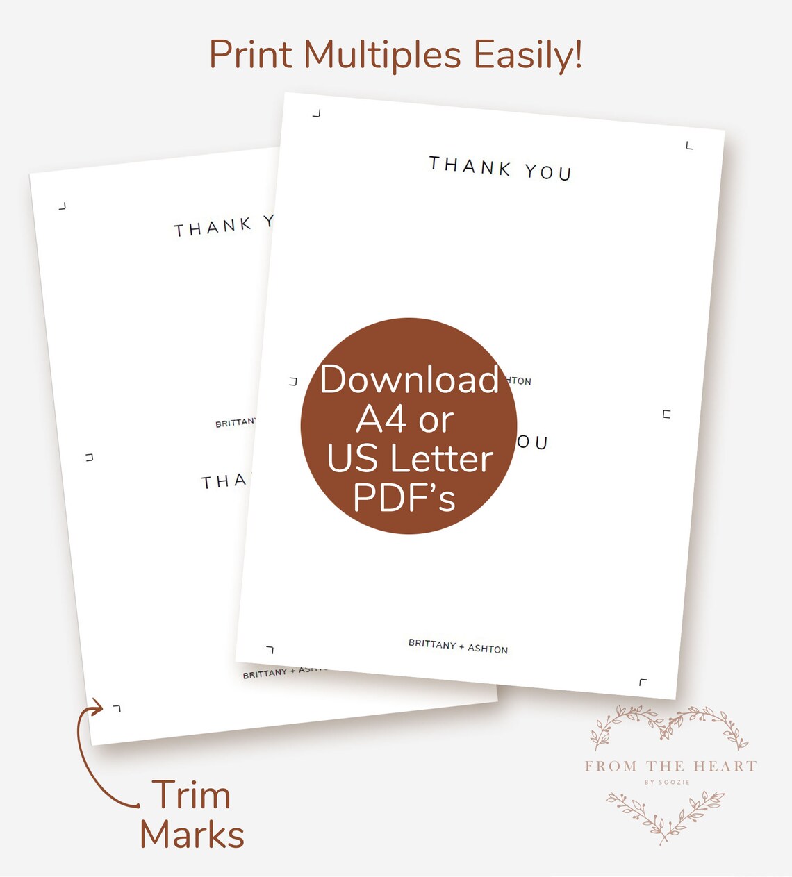 Editable Wedding Thank You Note Template, Custom Printable Wedding ...