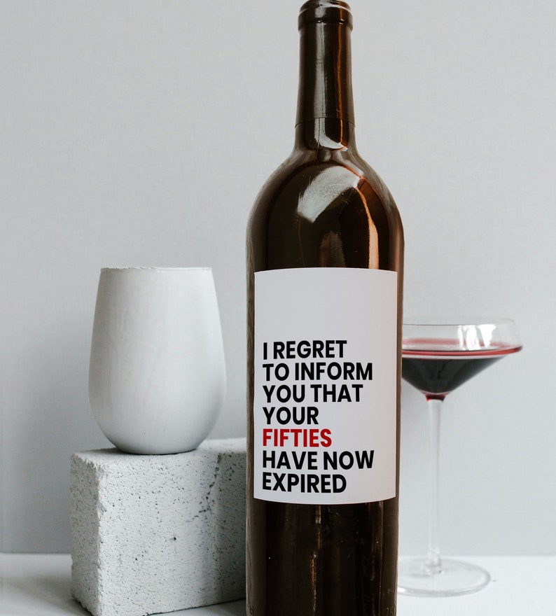 Funny Printable Wine Label – 60th Birthday Gift for Women or Men ...