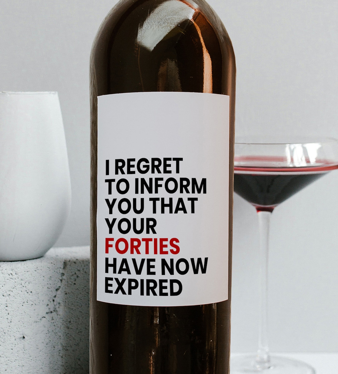 Funny Printable Wine Label – 50th Birthday Gift for Women or Men ...