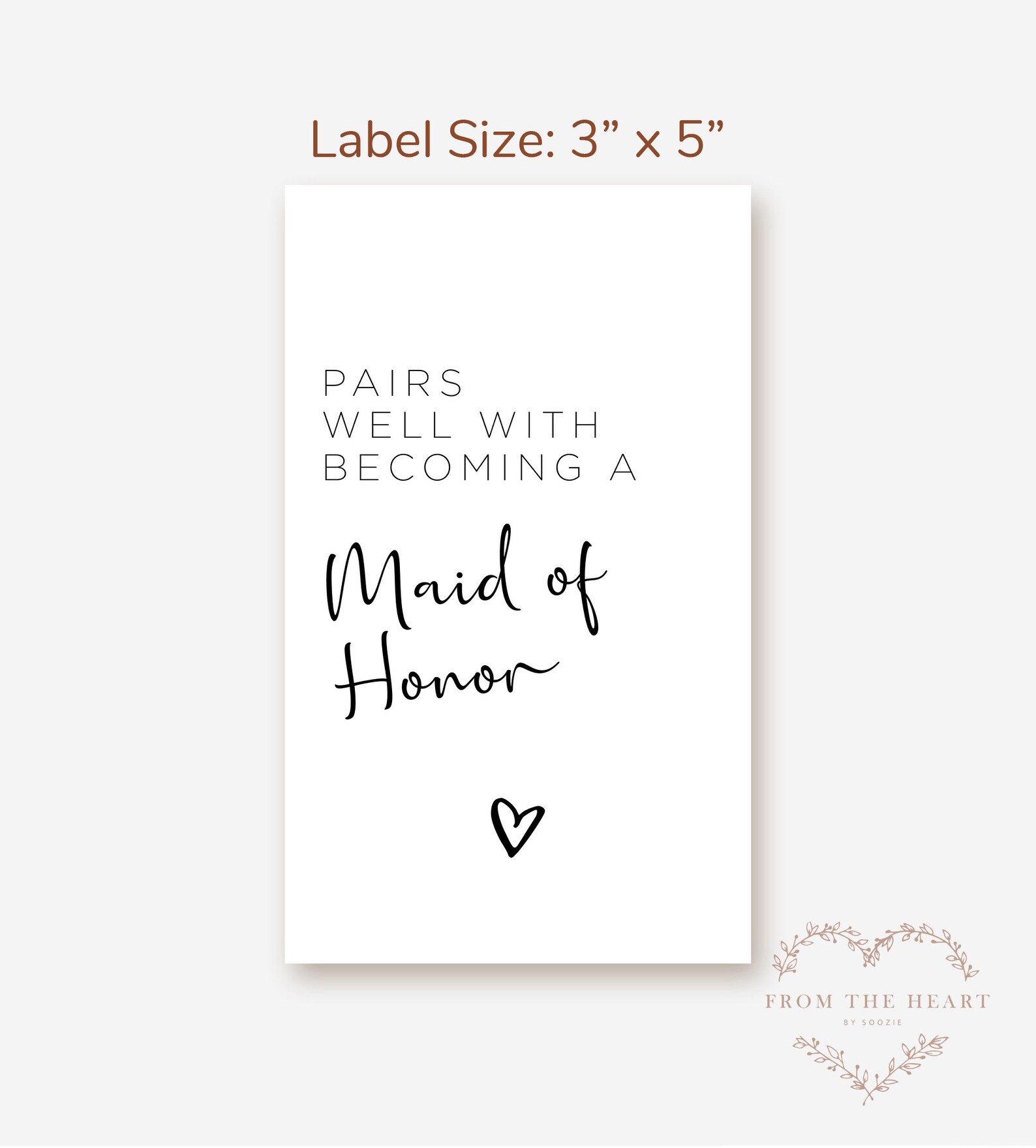 Printable "pairs Well With Becoming a Maid of Honor" Wine Label - Maid ...